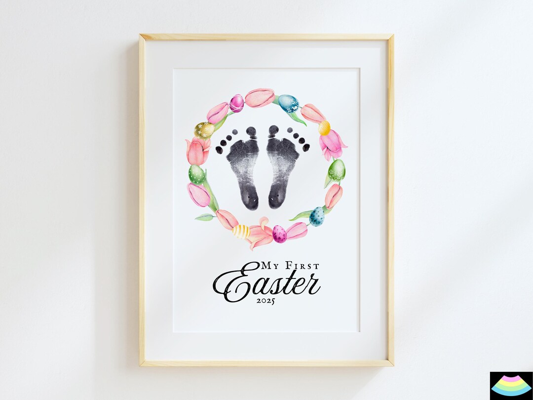 My First Easter Baby Footprint Art, Baby's 1st Easter Craft DIY, Baby ...