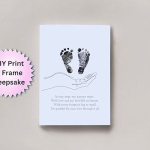 Printable Baby Footprint Poem Keepsake, Minimalist Baby Footprint Wall ...