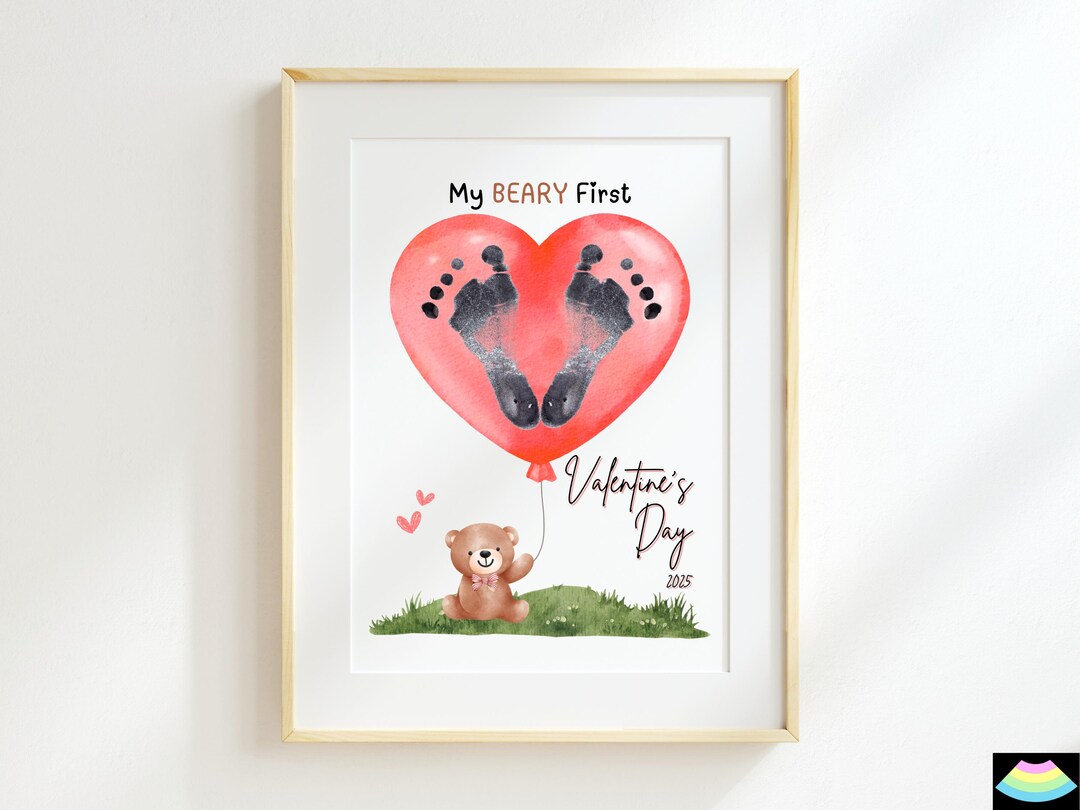 My Beary First Valentine's Day DIY Teddybear Handprint or Footprint ...