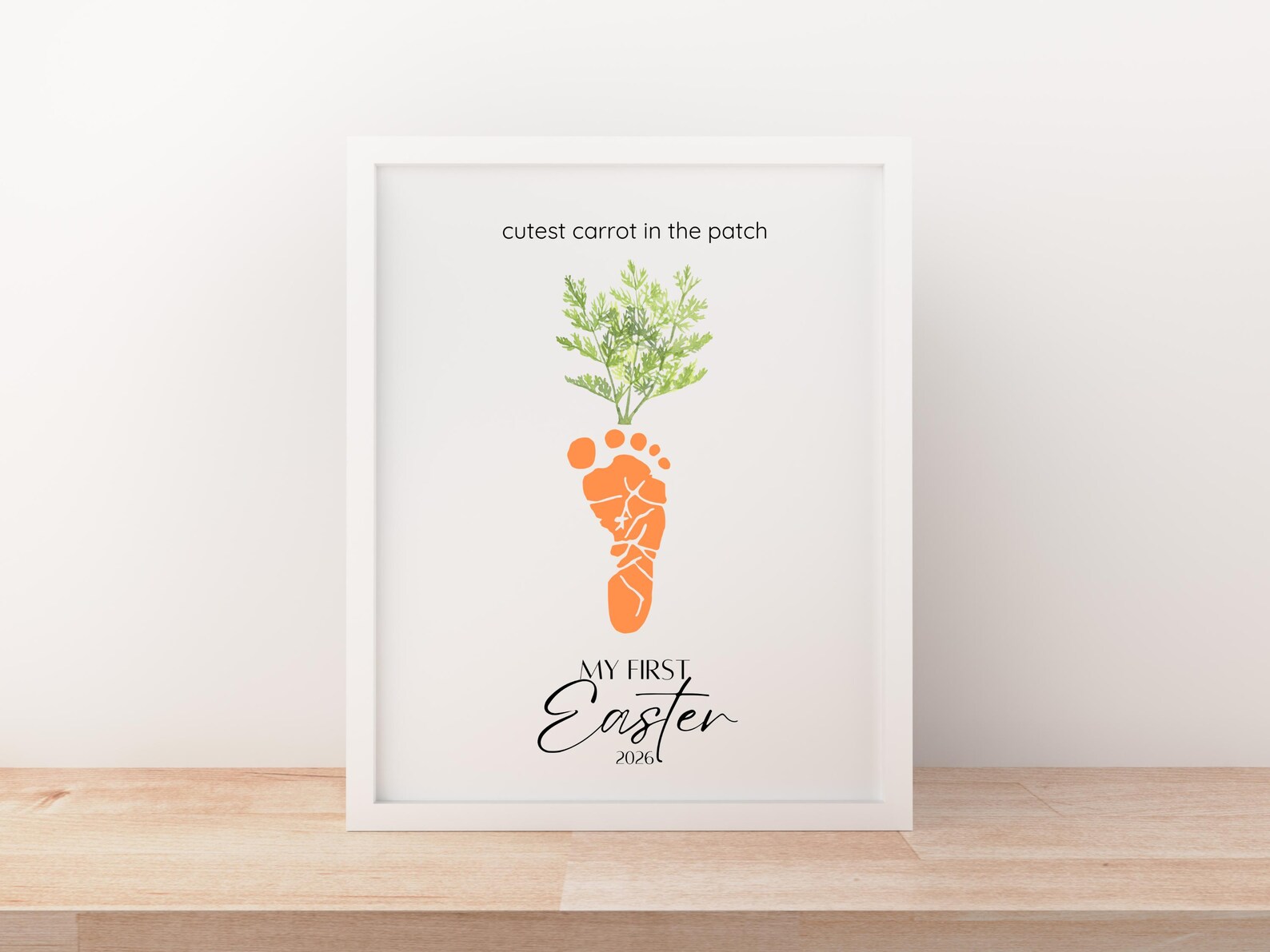 Editable Cutest Carrot in the Patch Easter Footprint Art | DIY Easter ...