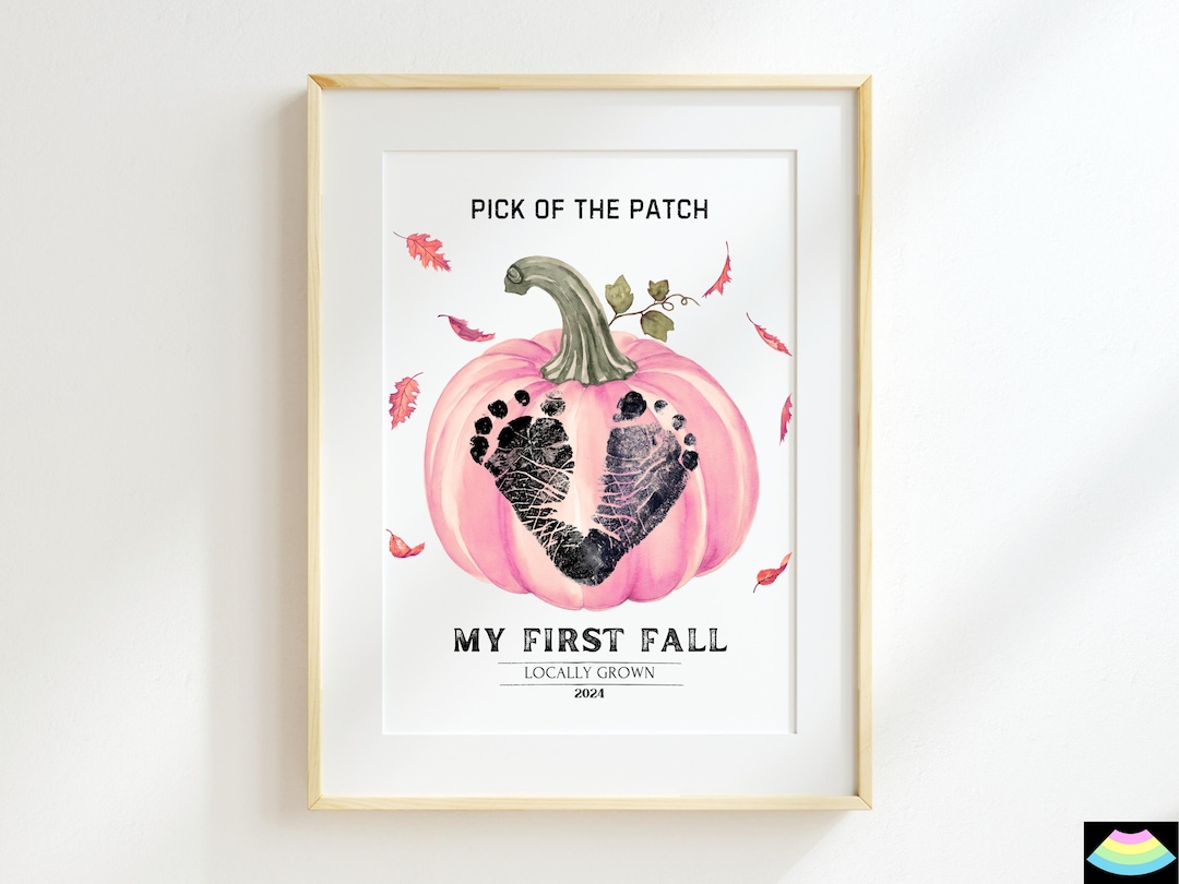 My First Fall Pumpkin Footprint Arts and Craft Keepsake for Newborn ...