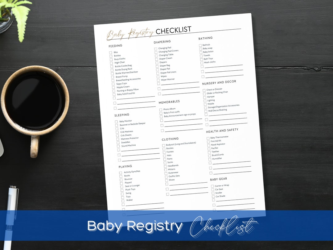 Baby Registry Checklist Printable, Must Have Baby Essentials Checklist ...