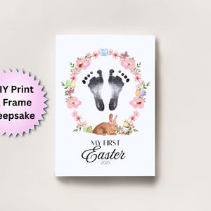 My First Easter Baby Footprint Art, Baby's 1st Easter Craft, Baby ...