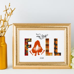 Printable My First Fall DIY Baby Footprint Arts and Craft Activity for ...