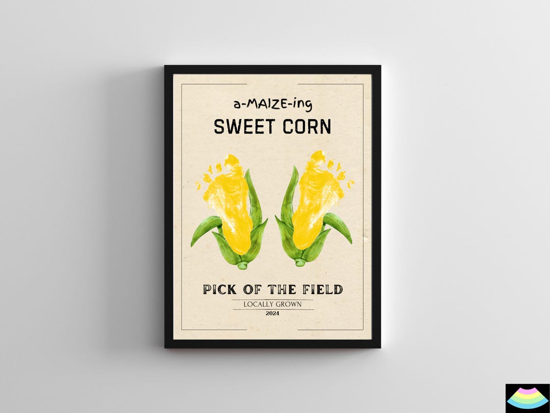Printable Pick of the Field Corn Footprint Arts and Craft for Baby ...
