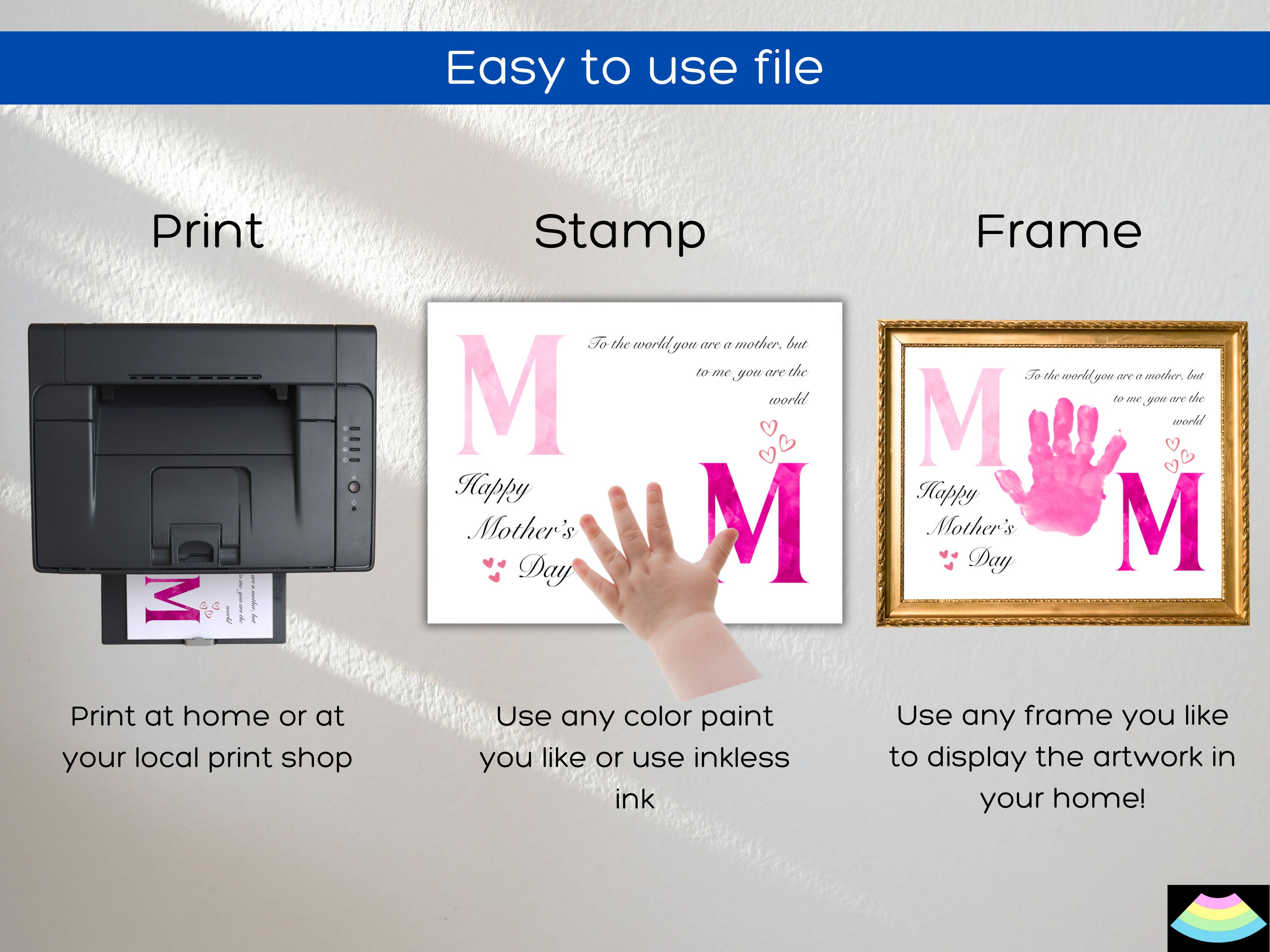 Printable Mother's Day Handprint Arts and Craft Keepsake, Preschool ...