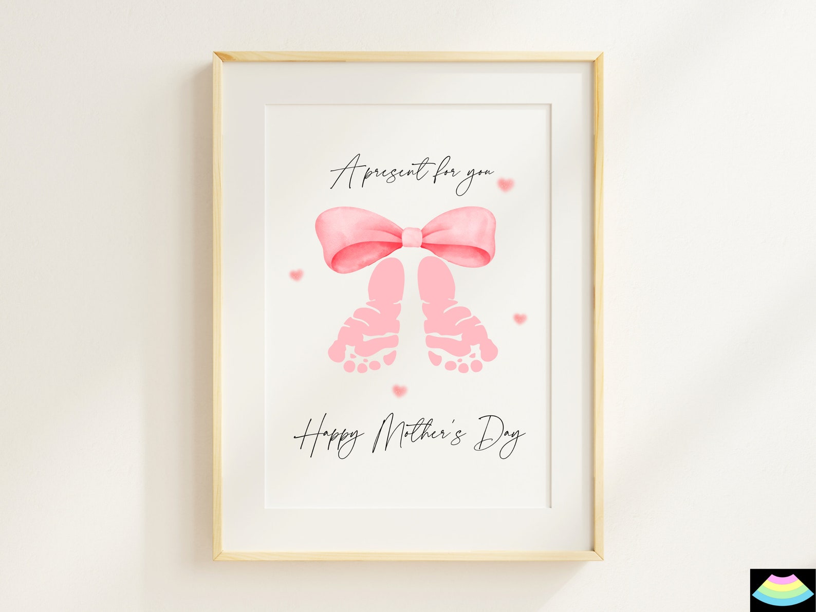 Mothers Day Baby Footprint Art Bow Keepsake, Printable Baby Keepsake ...
