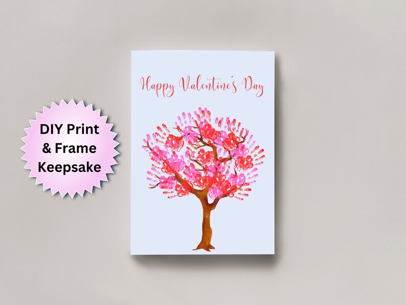 Valentines Day Handprint Art Craft for Kids, DIY Printable Activity ...