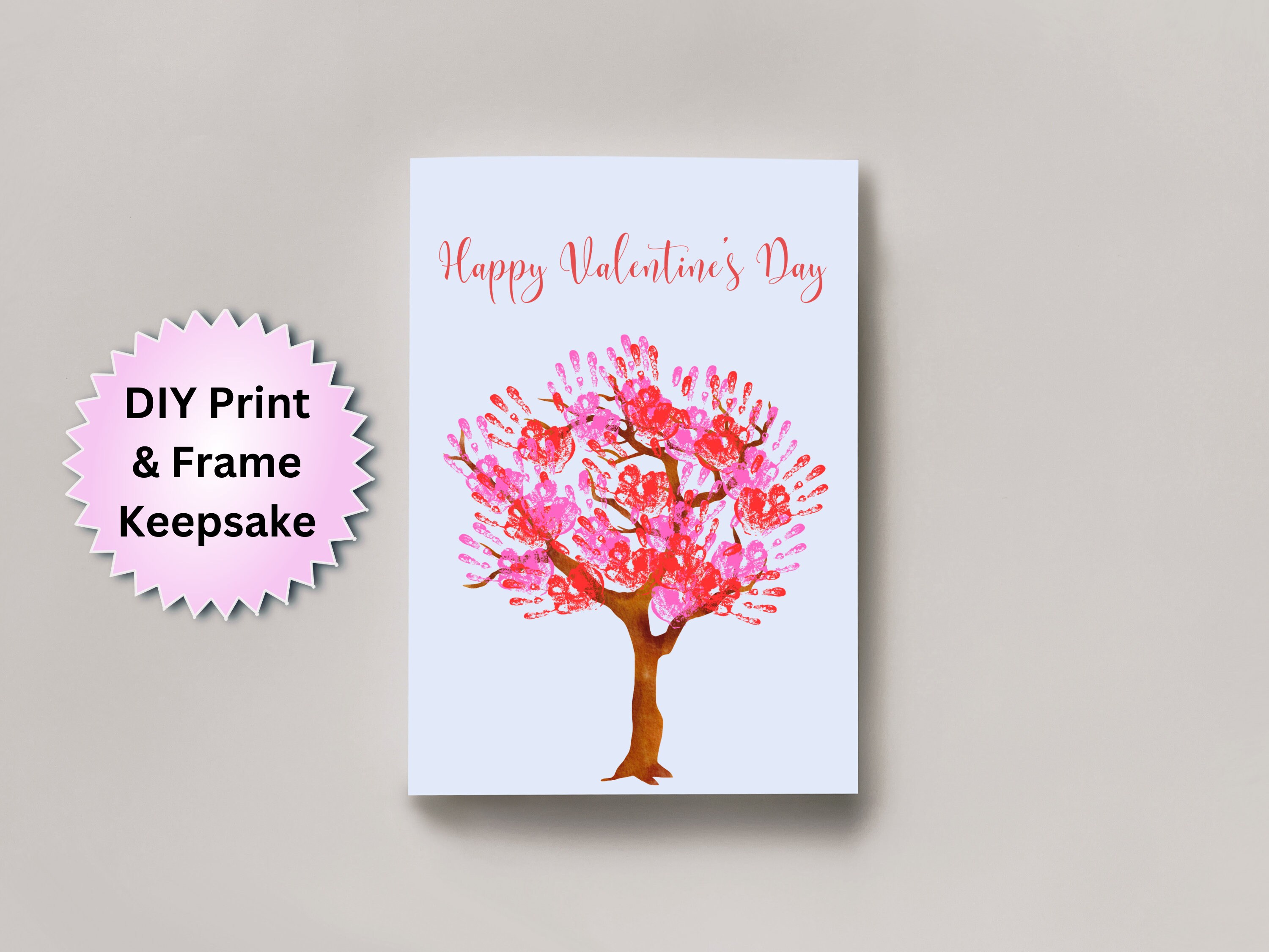 Valentines Day Handprint Art Craft for Kids, DIY Printable Activity ...