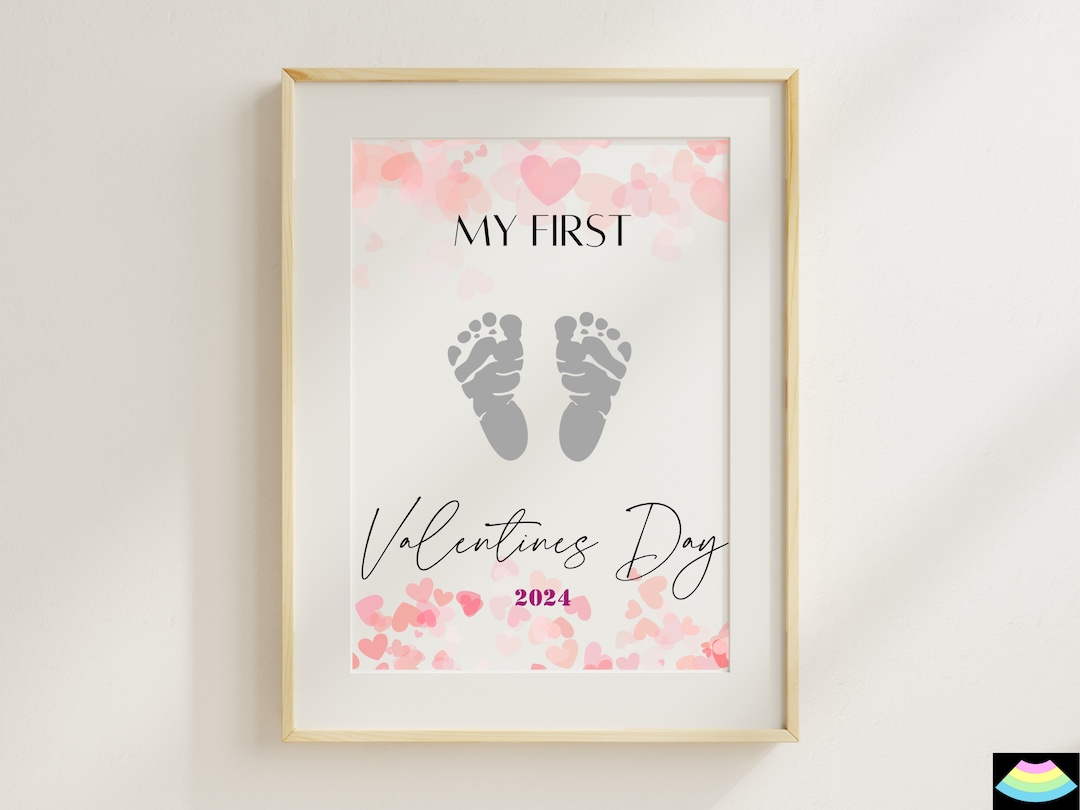 DIY Baby Keepsake Footprint Craft Babys First Valentines Day Print ...