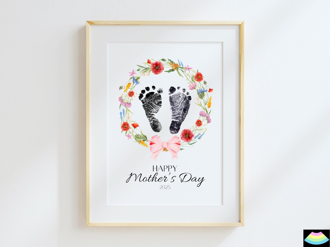 Printable Mother's Day Handprint Footprint Arts and Craft Baby Keepsake ...