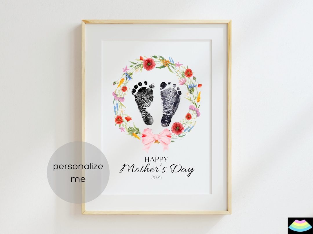 Mother's Day Printable Handprint Footprint Arts and Craft Baby Keepsake ...