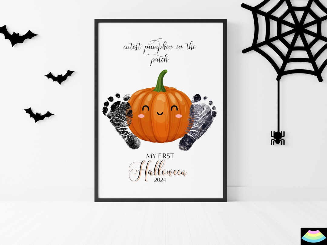 DIY Printable My First Halloween Sign Footprint Arts and Craft Baby ...