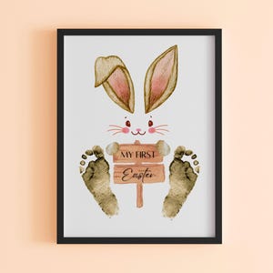 Easter Bunny Footprint Arts and Craft Printable for Baby, Toddler and ...