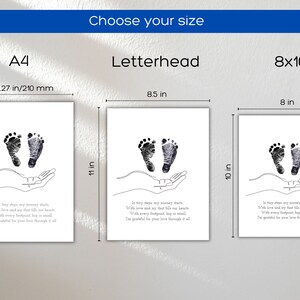 Printable Baby Footprint Poem Keepsake, Minimalist Baby Footprint Wall ...
