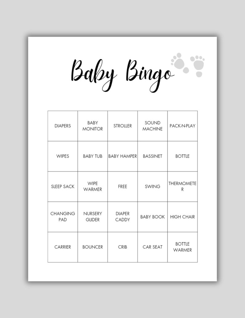 50 Baby Bingo Cards, Printable Prefilled Baby Shower Bingo Cards ...