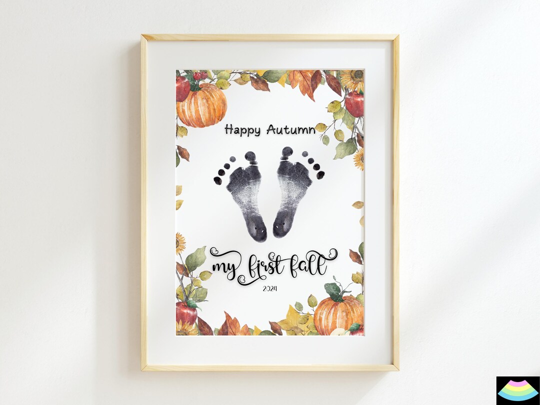 Printable My First Fall DIY Footprint Arts and Craft Keepsake for ...