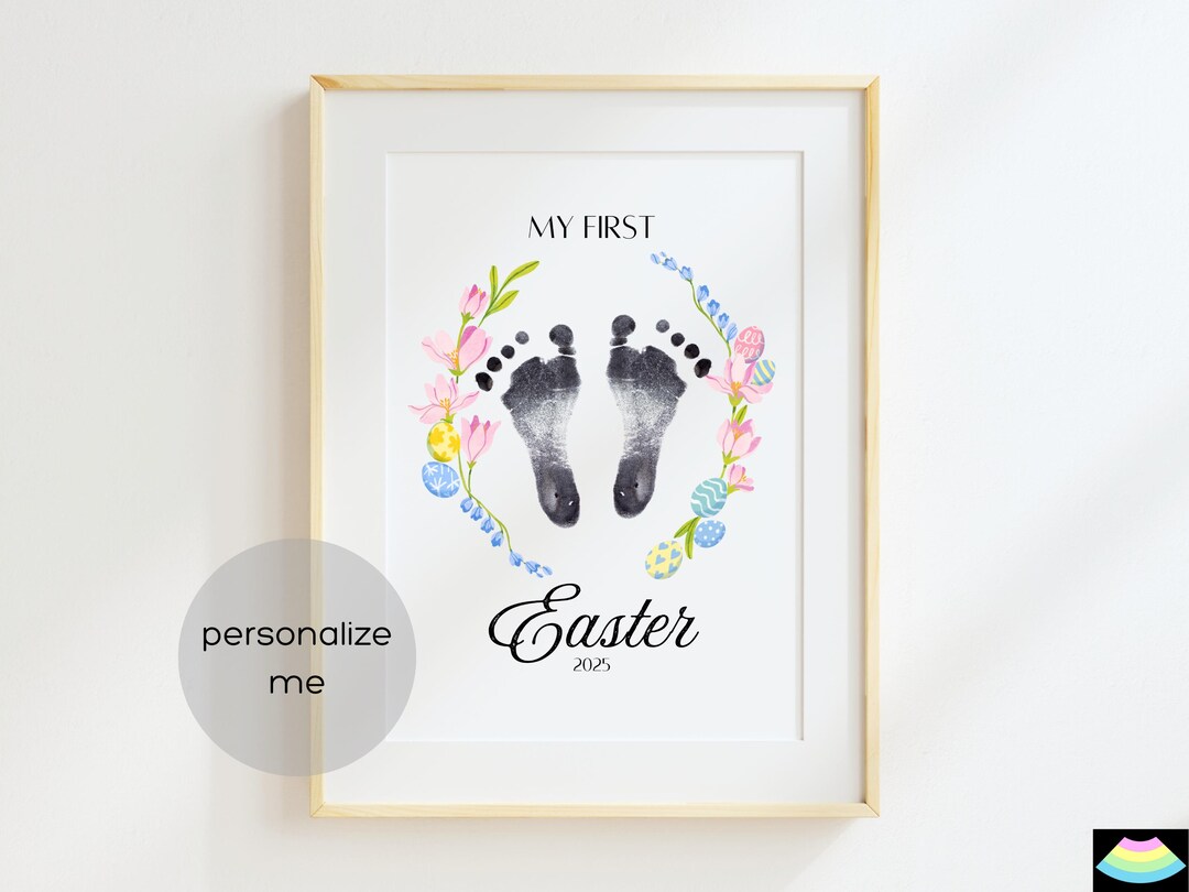 My First Easter Baby Footprint Art, Baby's 1st Easter Craft, DIY Baby ...