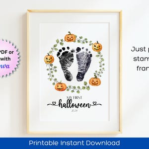 My First Halloween DIY Footprint Arts and Craft Keepsake, Printable ...