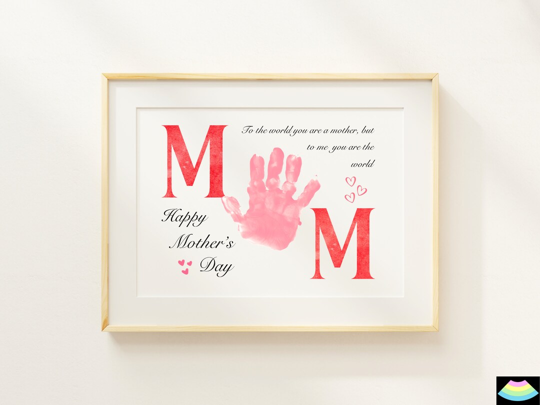 Printable Mother's Day Handprint Arts and Craft Keepsake, Preschool ...