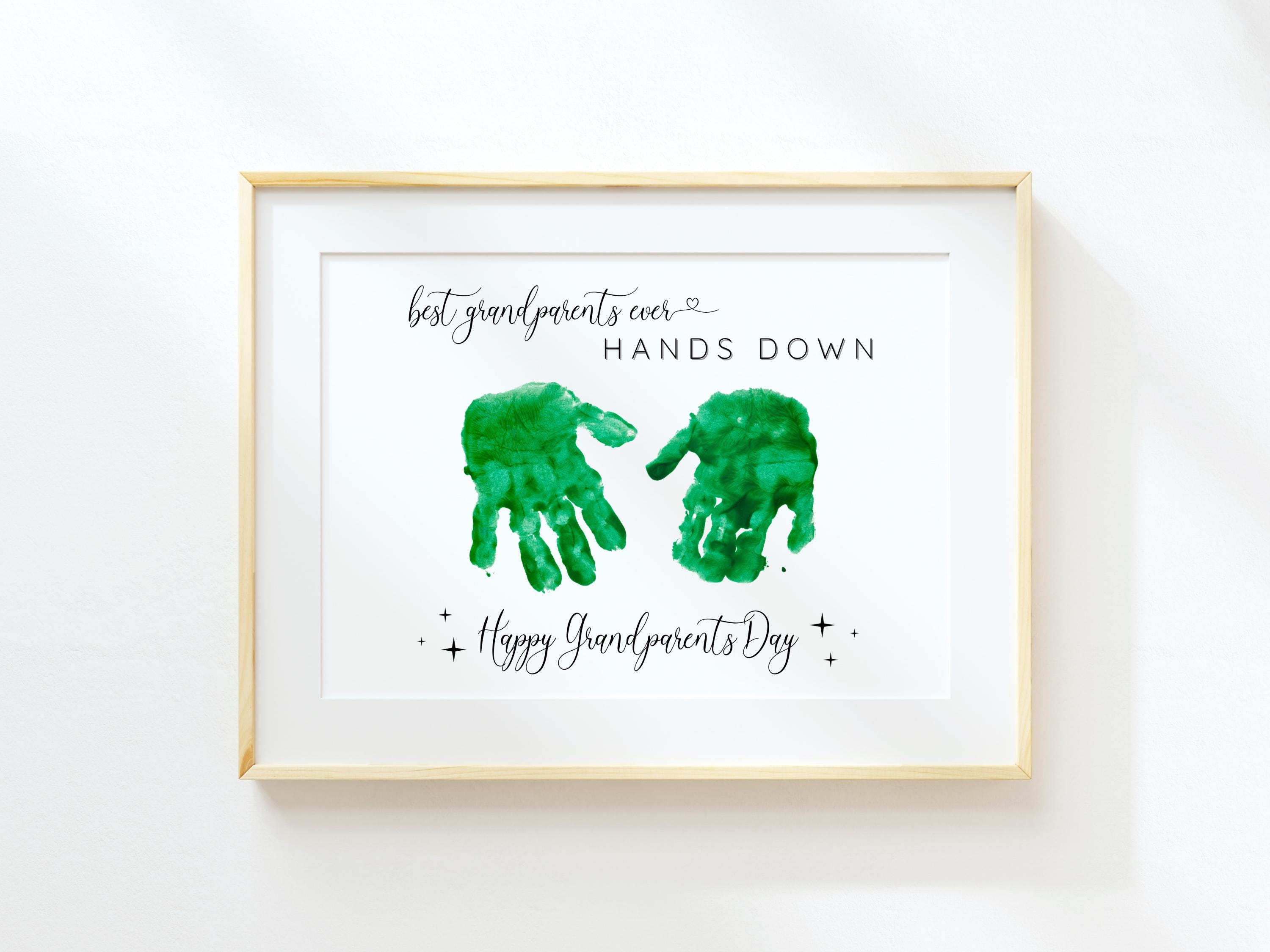 Grandparents Day Handprint Art: Baby Footprint Craft, Editable Template ...