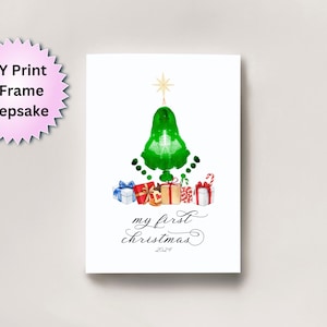 Christmas Tree Footprint Arts and Craft Keepsake Gift, Baby's First ...