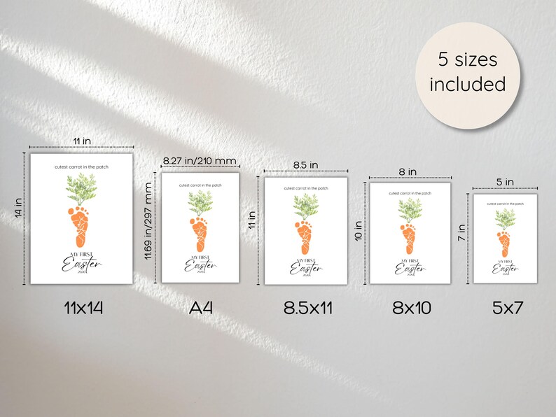 Editable Cutest Carrot in the Patch Easter Footprint Art | DIY Easter ...