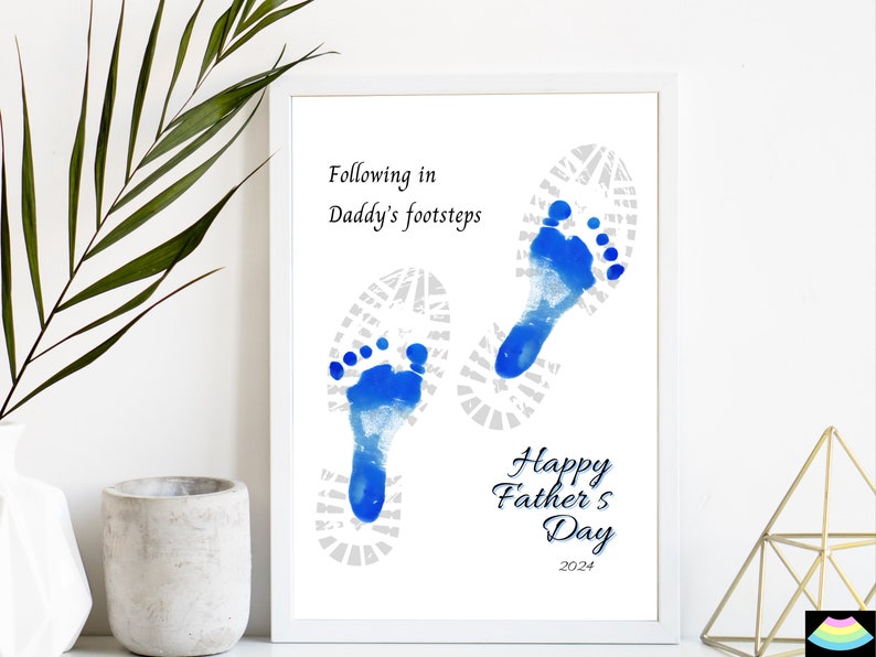 Following in Daddy's Footsteps Father's Day Baby Footprint Arts and ...