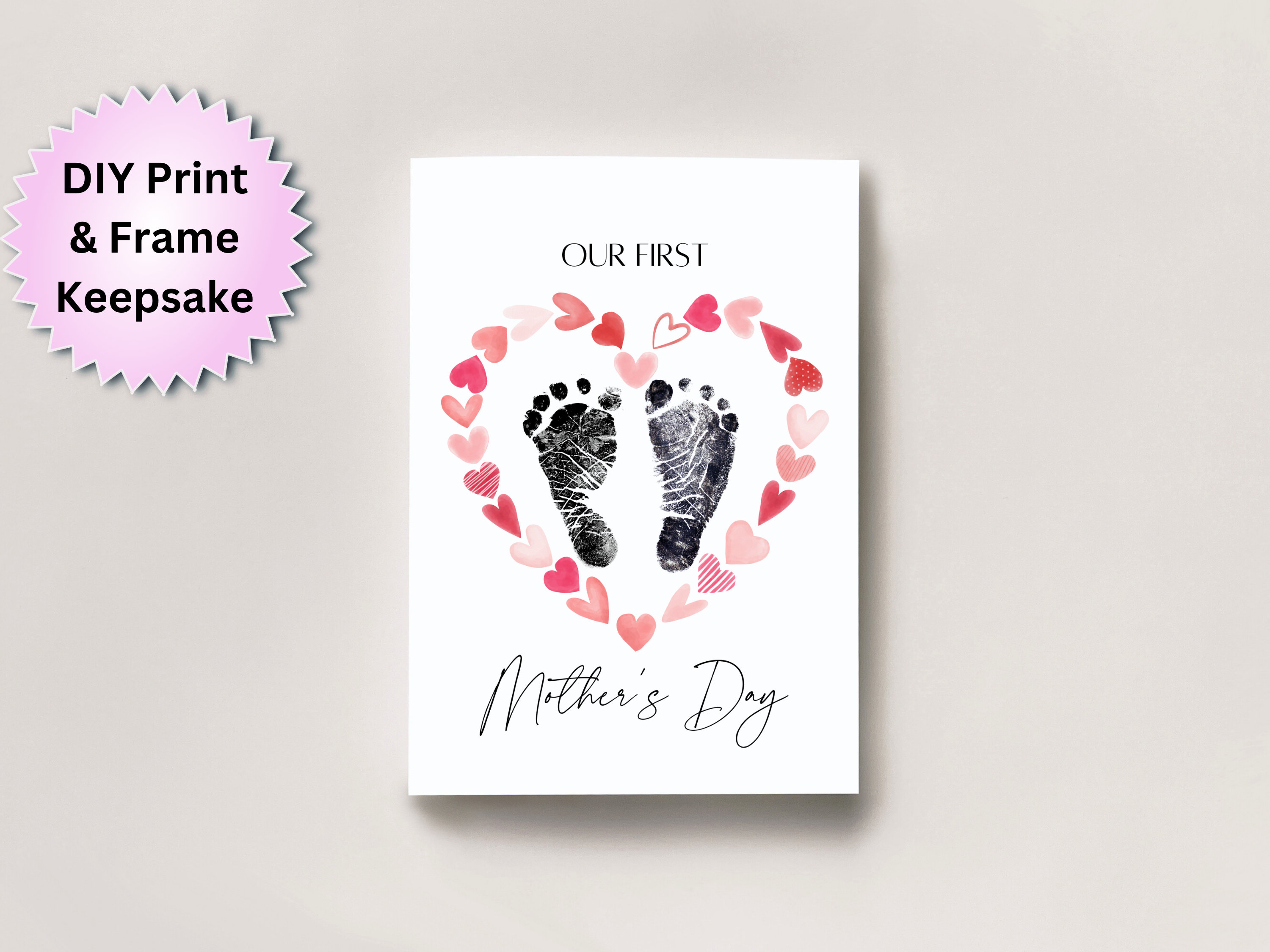 Printable Footprint Arts and Craft Keepsake Gift for First Time Mom ...