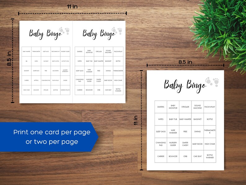 50 Baby Bingo Cards, Printable Prefilled Baby Shower Bingo Cards ...