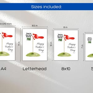 Best Dad by Par Golf Father's Day Footprint Art Craft Printable DIY ...