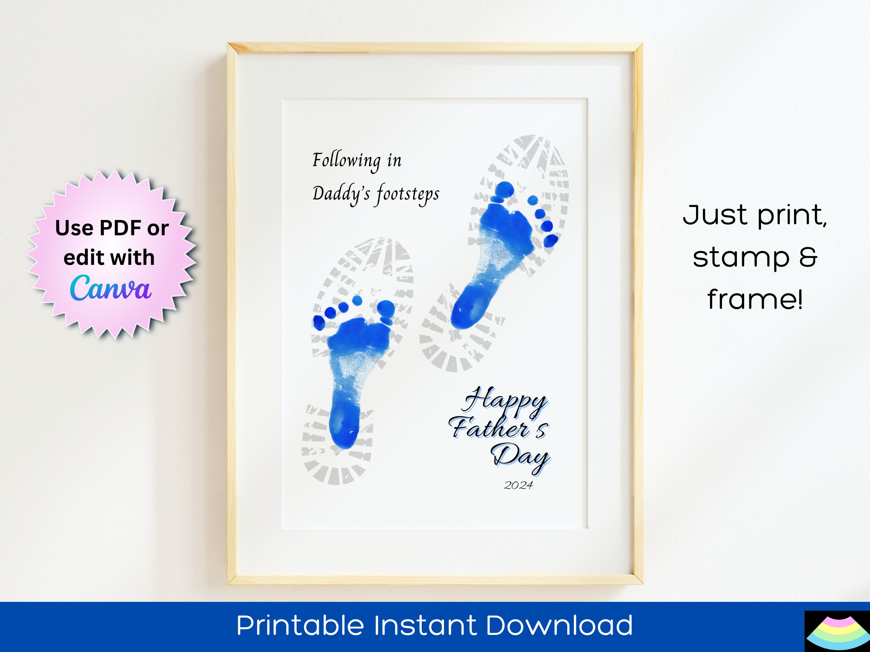 Following in Daddy's Footsteps Father's Day Baby Footprint Arts and ...