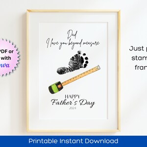 Tape Measure Father's Day Baby Footprint Arts and Craft Printable ...