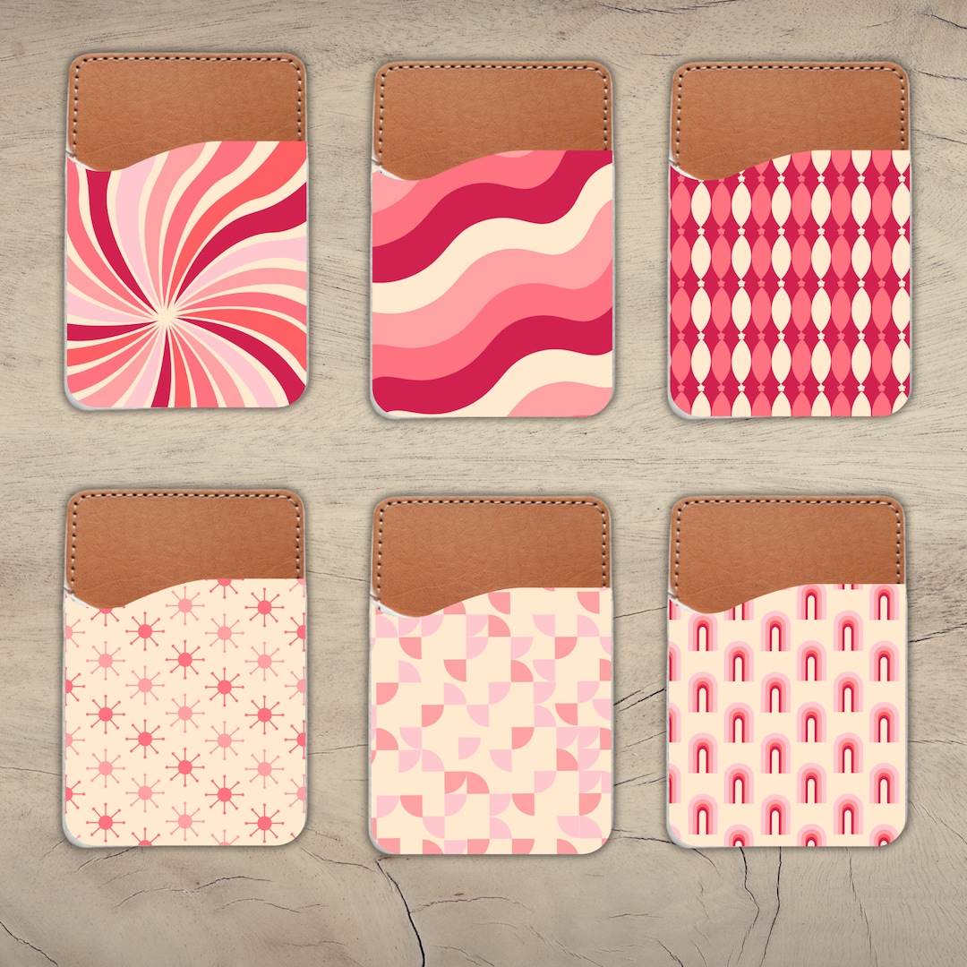 Groovy Phone Wallet, Retro Print Card Holder, Stick on Card Holder ...