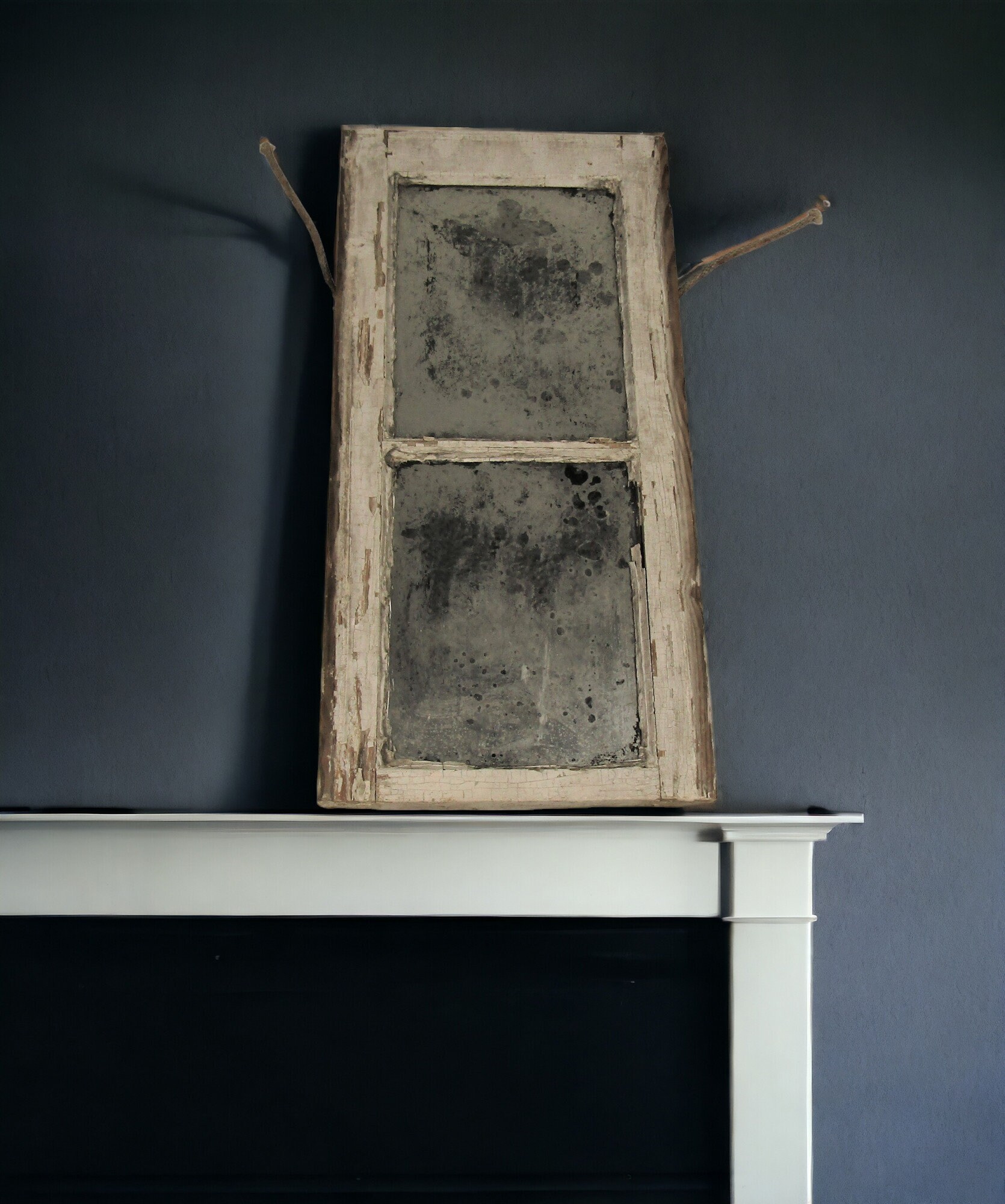 Antiqued Distressed Farmhouse Window With Color Washed Mirror - Etsy