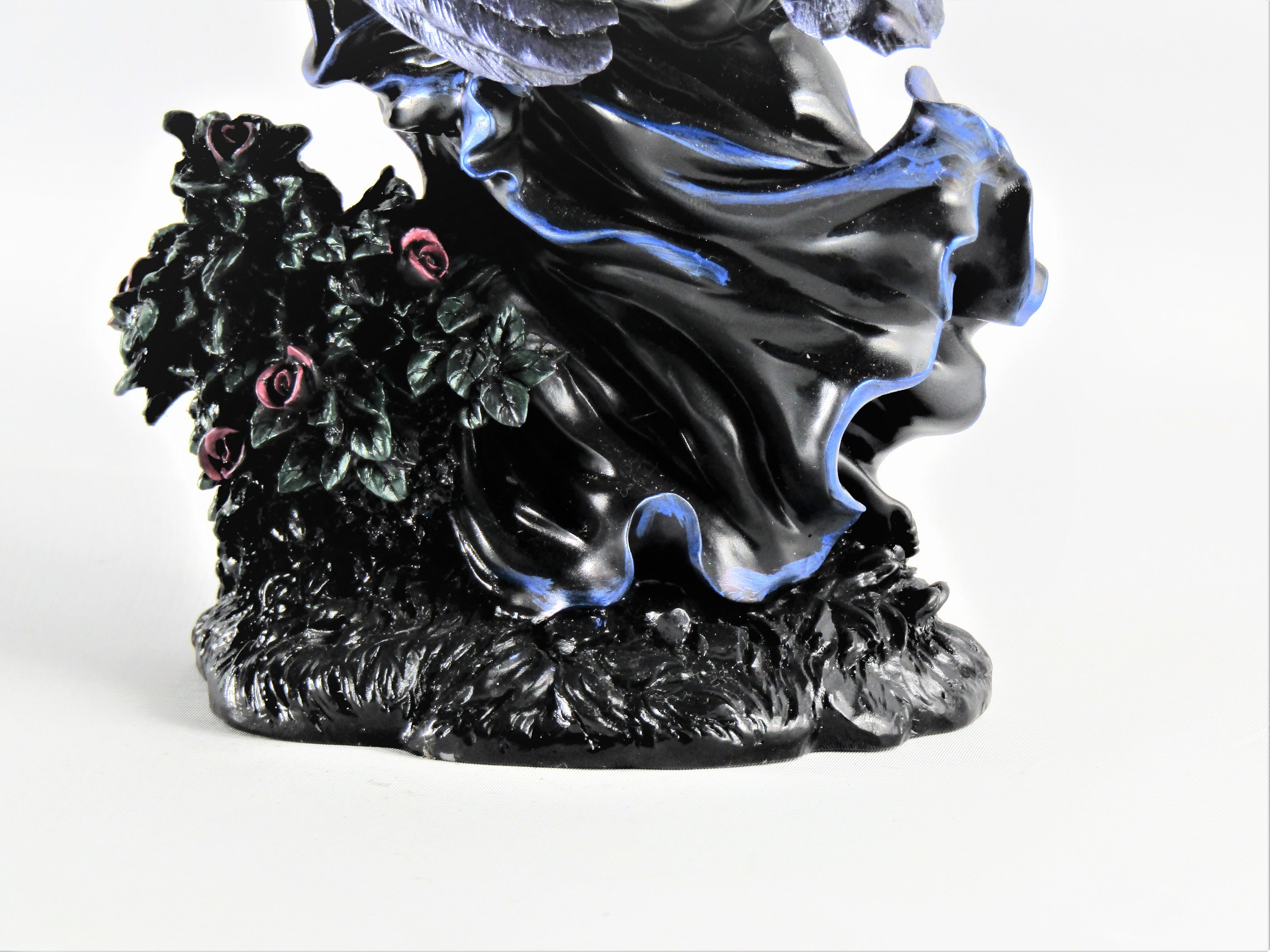 Hand Painted Gothic Dark Fairy Statue With Roses - Etsy