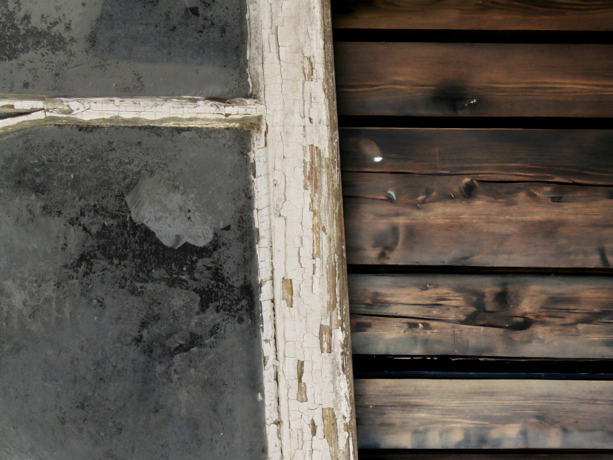 Antiqued Distressed Farmhouse Window With Color Washed Mirror - Etsy