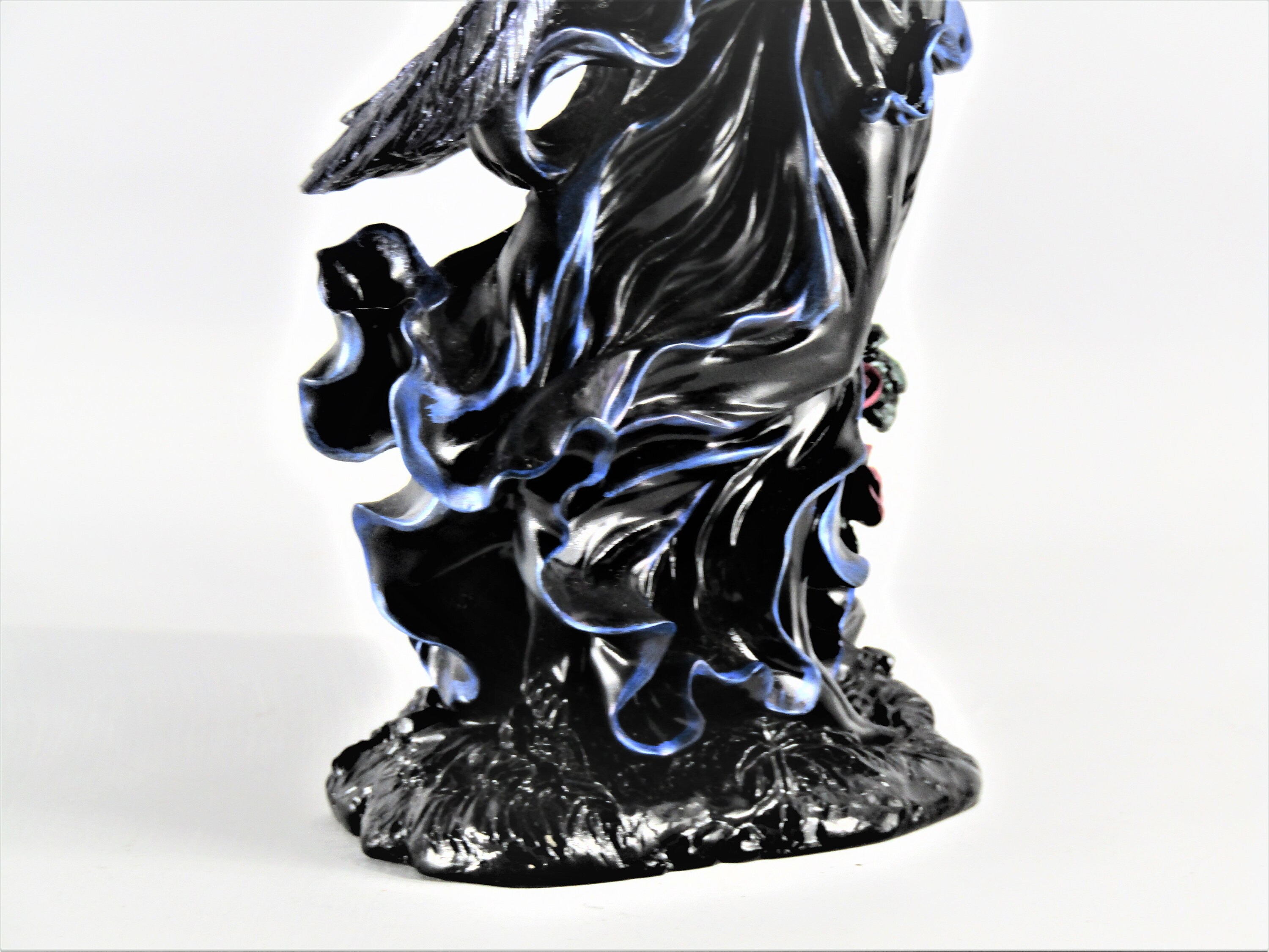 Hand Painted Gothic Dark Fairy Statue With Roses - Etsy