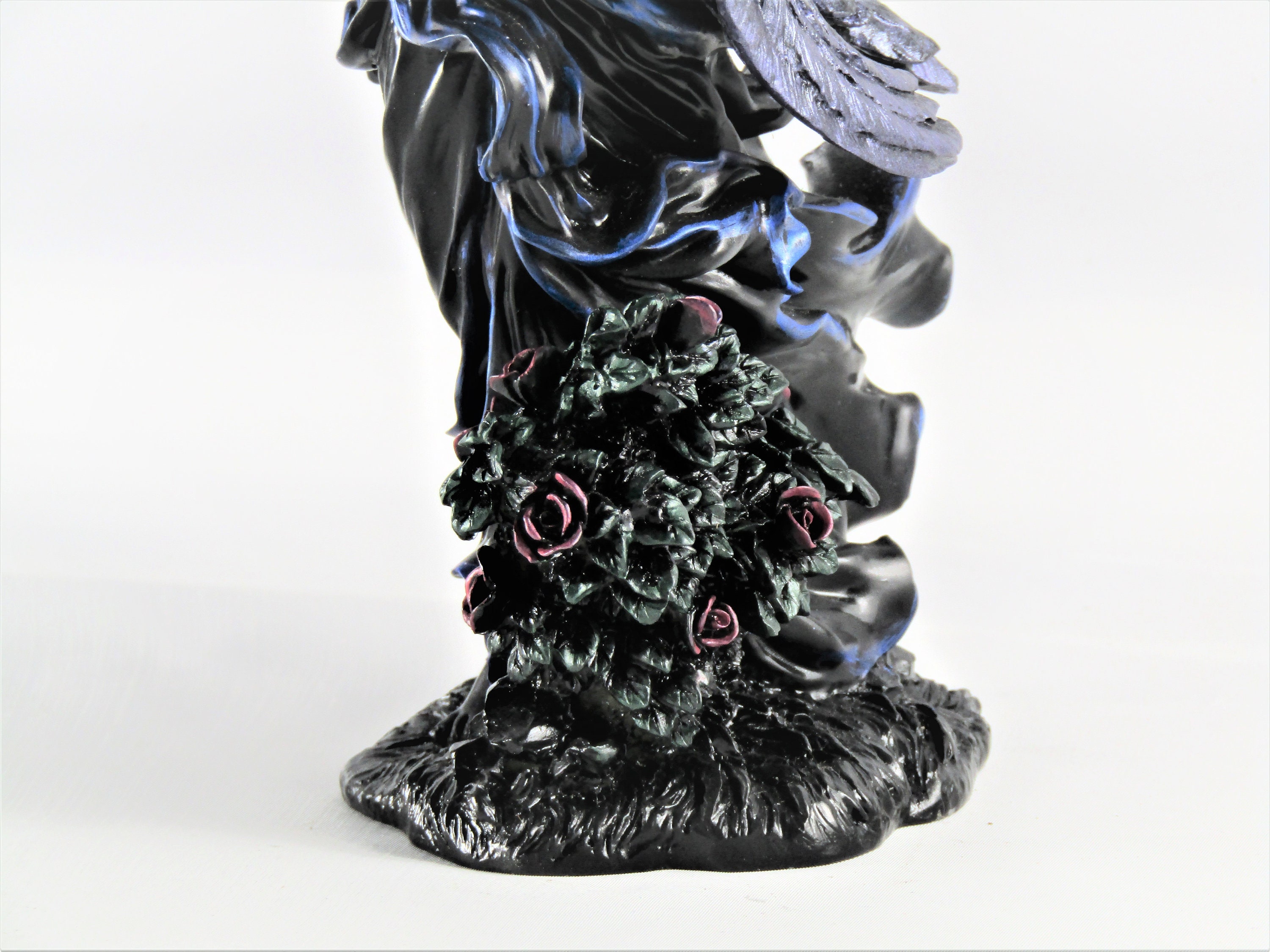 Hand Painted Gothic Dark Fairy Statue With Roses - Etsy