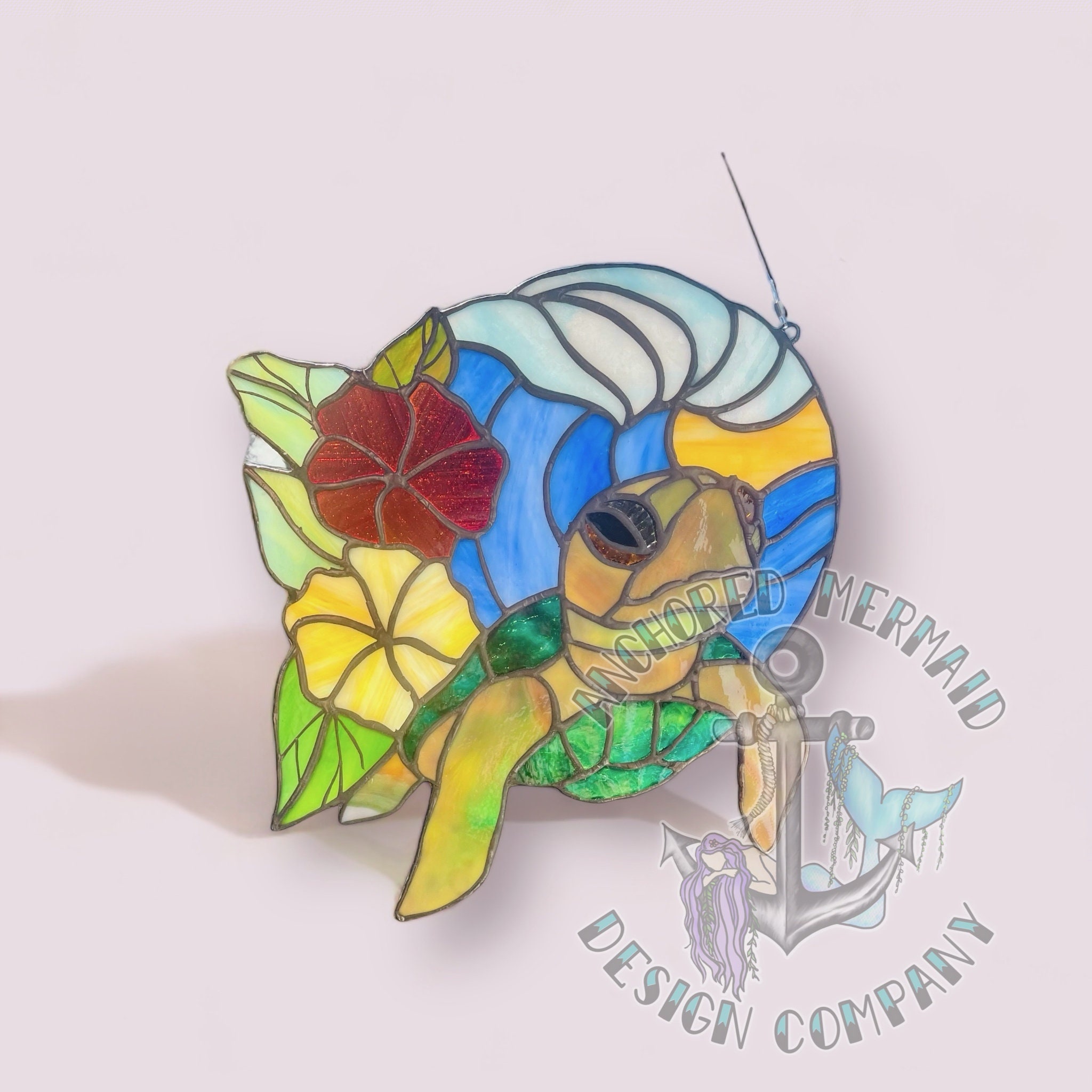 Sea Turtle and Wave Stained Glass Pattern COMMERCIAL LICENSE INCLUDED ...