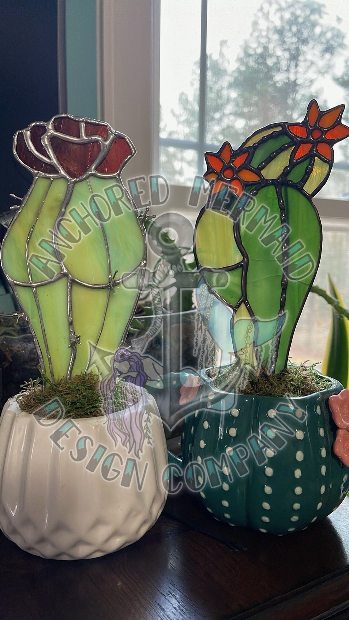 Cactass Cactus Stained Glass Pattern HOBBY LICENSE - Etsy