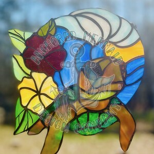 Sea Turtle and Wave Stained Glass Pattern COMMERCIAL LICENSE INCLUDED ...