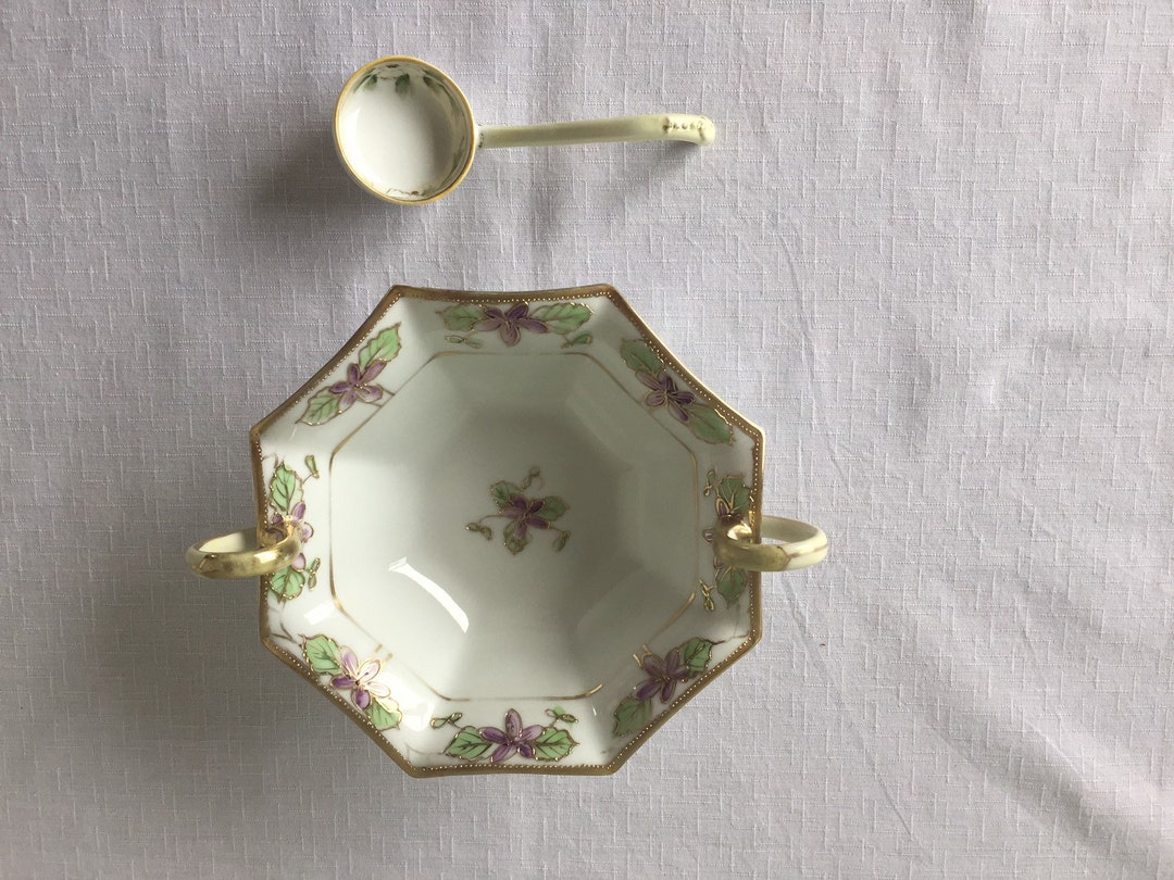 Hand Painted Nippon Bowl With Ladle - Etsy