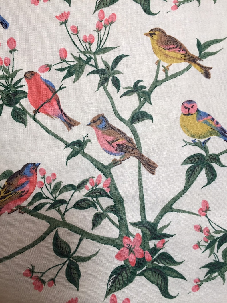 Vintage Screen Print Fabric “singing Tree” by Schumacher. - Etsy