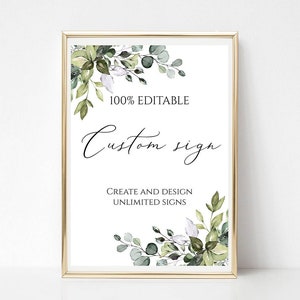 Editable Signs Custom Wedding Table Sign Template Edit in TEMPLETT ...