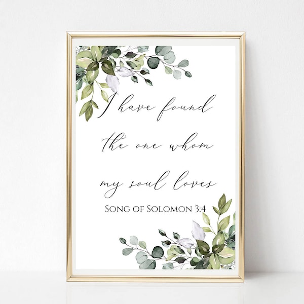 I Have Found the One Whom My Soul Loves Sign - Etsy