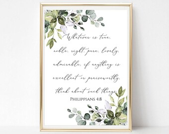 Philippians 4:8 Printable - Etsy
