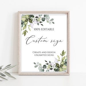 Editable Signs Custom Wedding Table Sign Template Edit in TEMPLETT ...