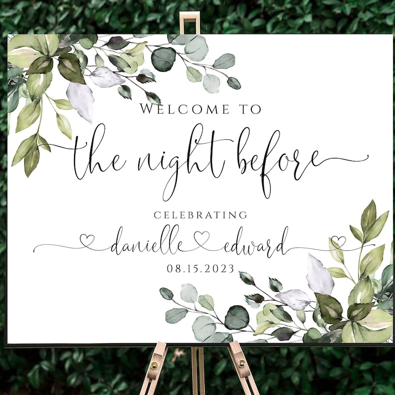 Night Before Welcome Sign - Etsy