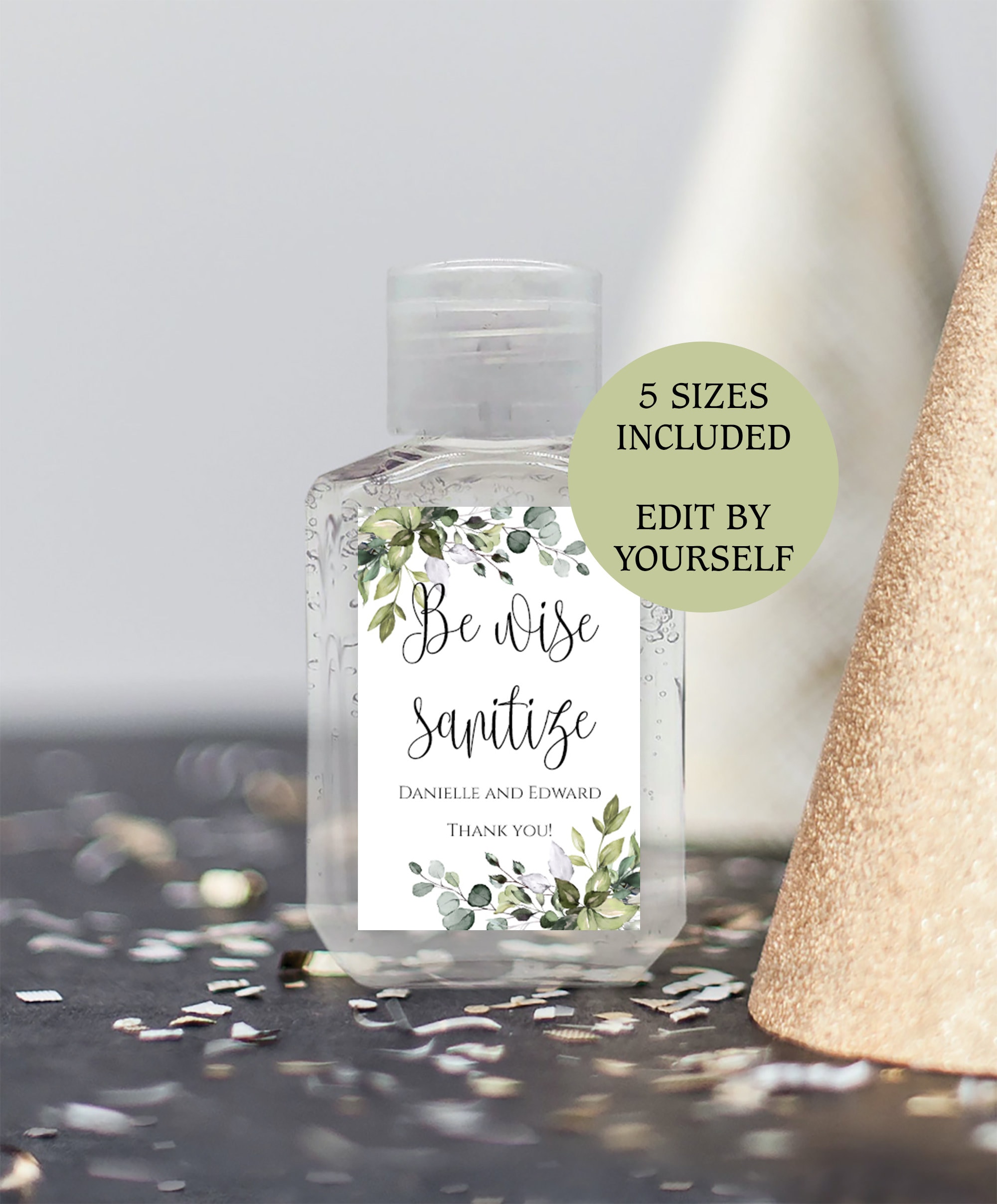 Hand Sanitizers Labels Template Be Wise Sanitize Label Wedding - Etsy